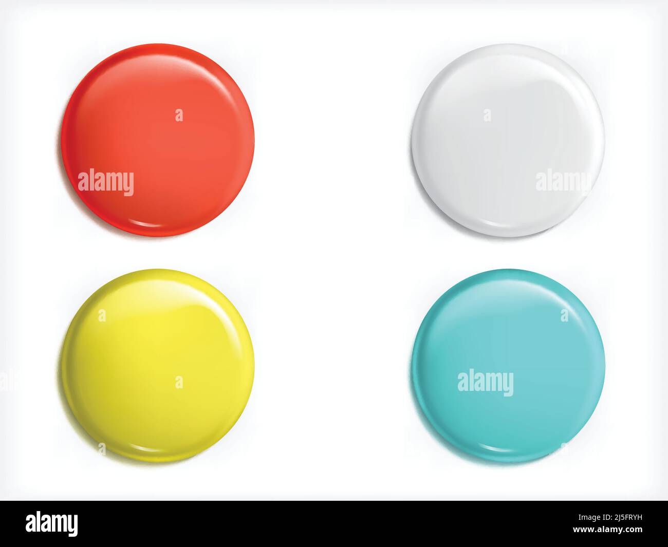 Set of vector 3D design elements, glossy icons, buttons, badge blue ...