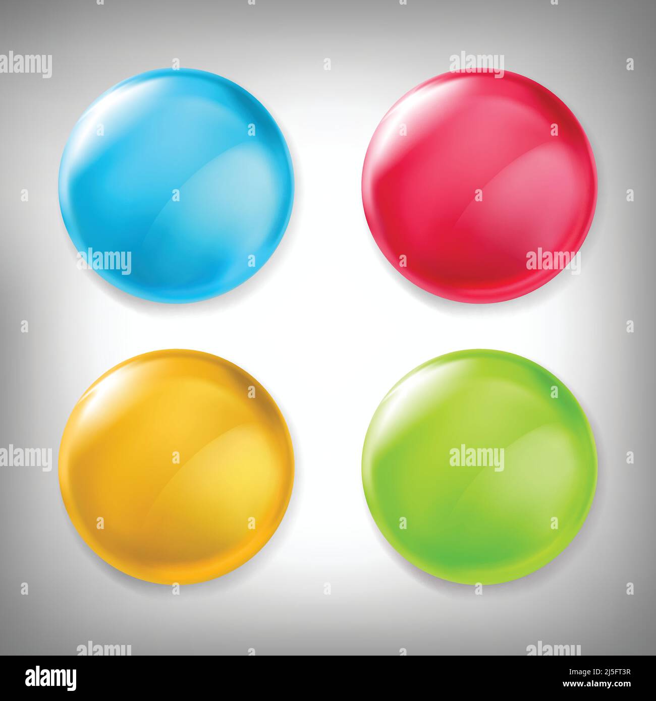 Set of vector 3D design elements, glossy icons, buttons, badge blue ...