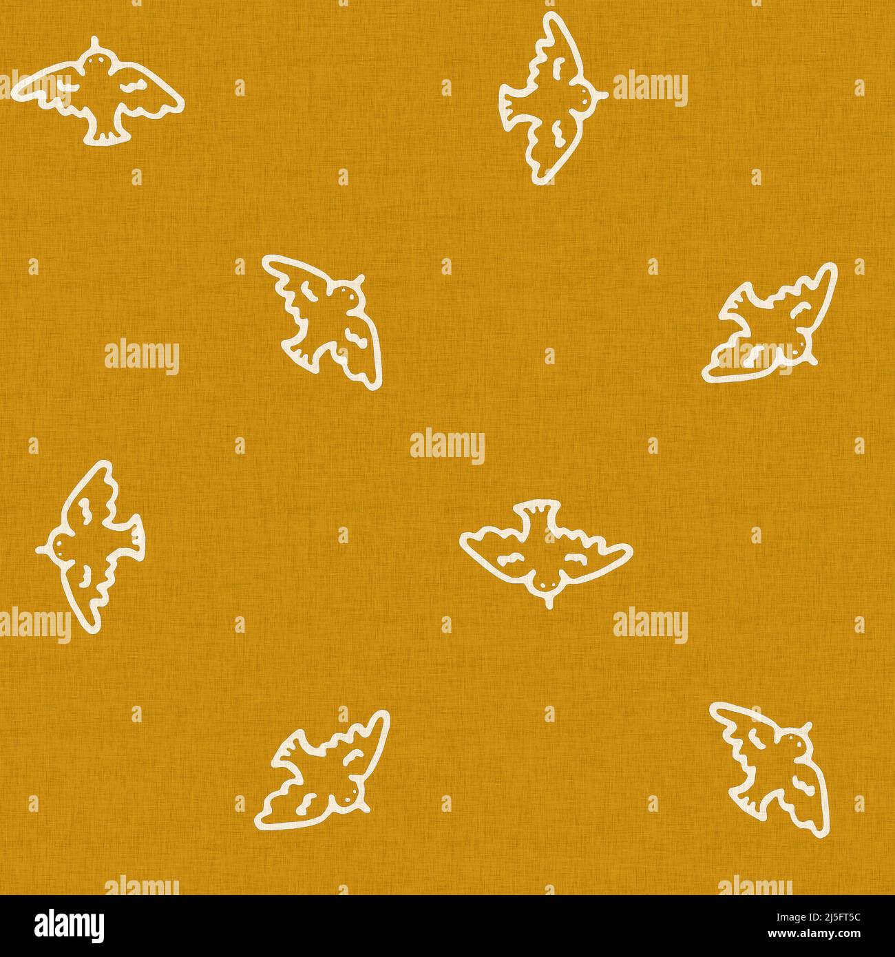 Gender neutral bird in sky seamless raster background. Simple whimsical ...