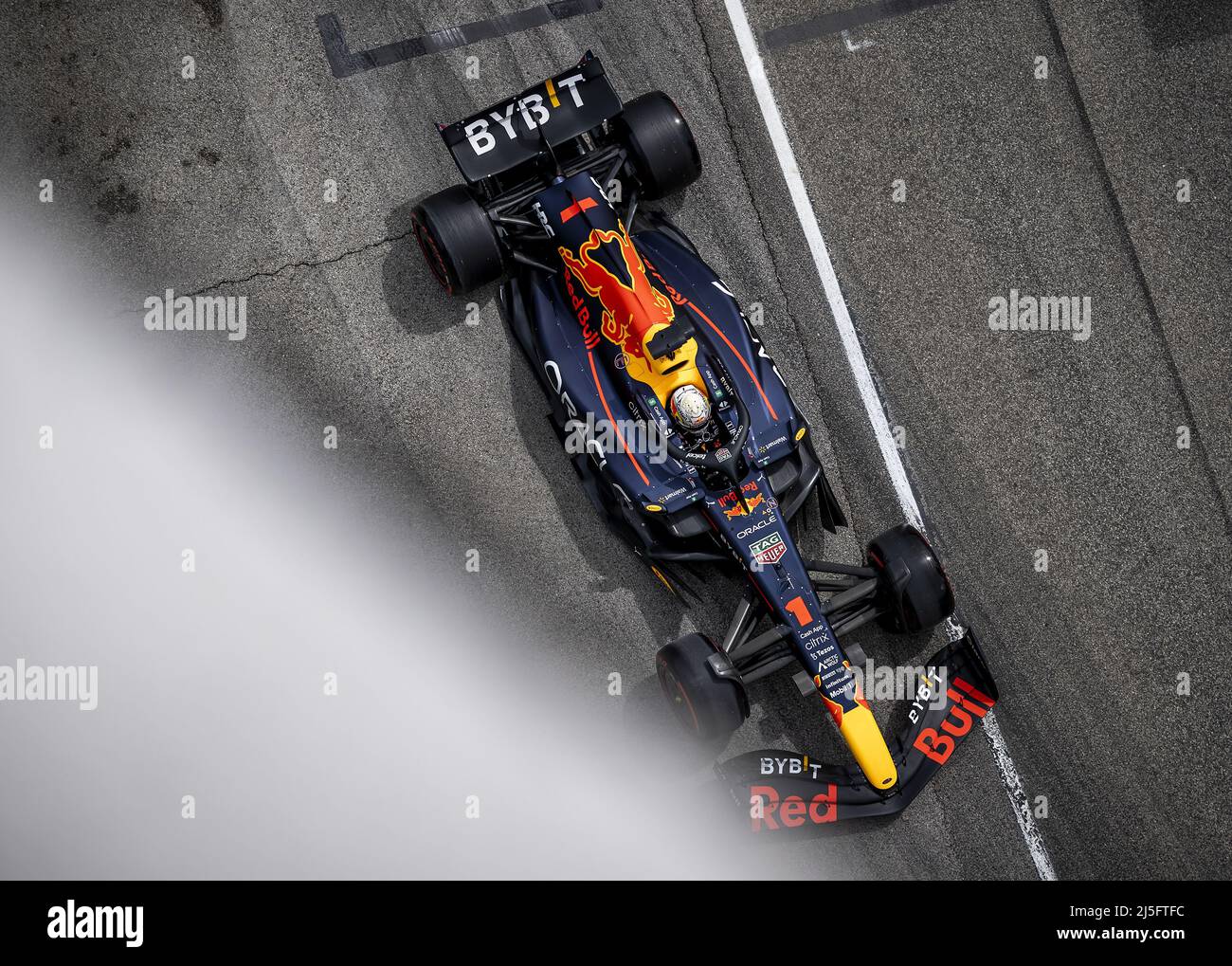 IMOLA - Max Verstappen (1) with the Oracle Red Bull Racing RB18 Honda ...