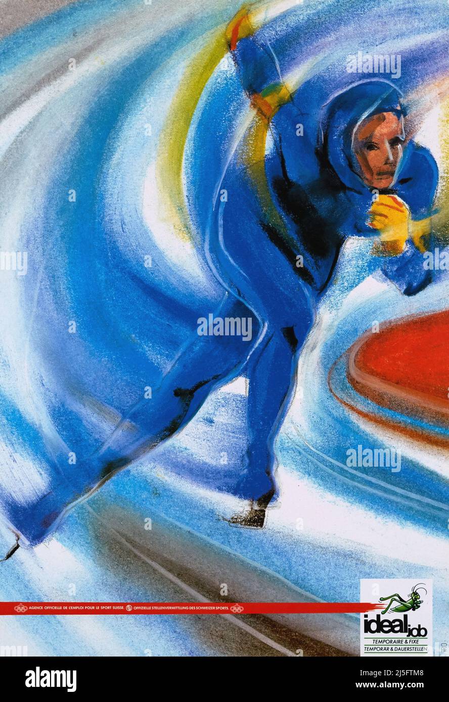 Vintage Swiss Speed Skating Poster Stock Photo - Alamy