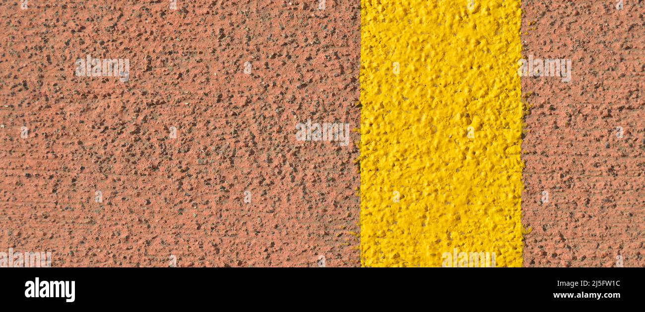 Clean asphalt yellow line road texture with background appearance, red ...