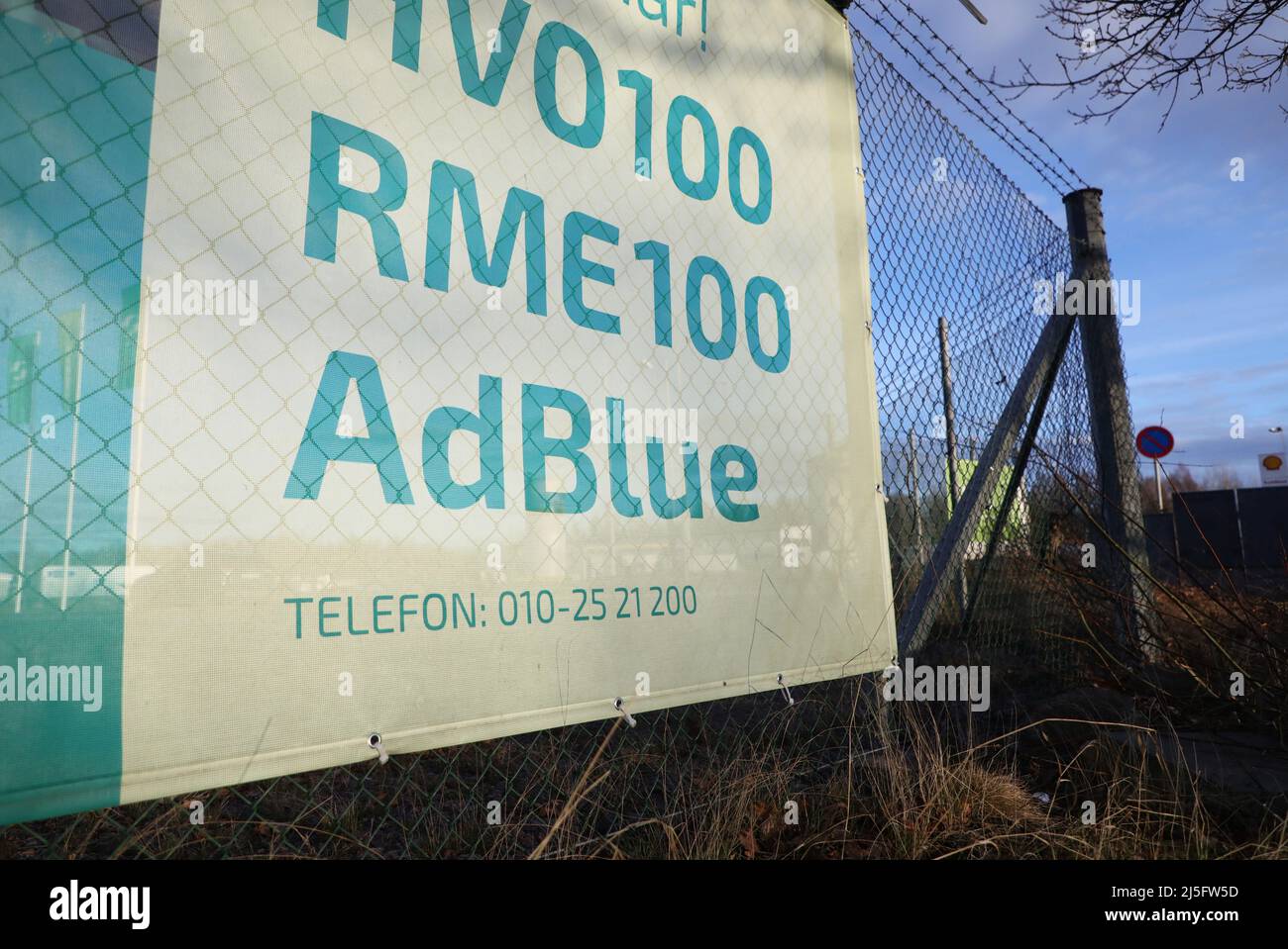 AdBlue signs at a fuel station Stock Photo - Alamy