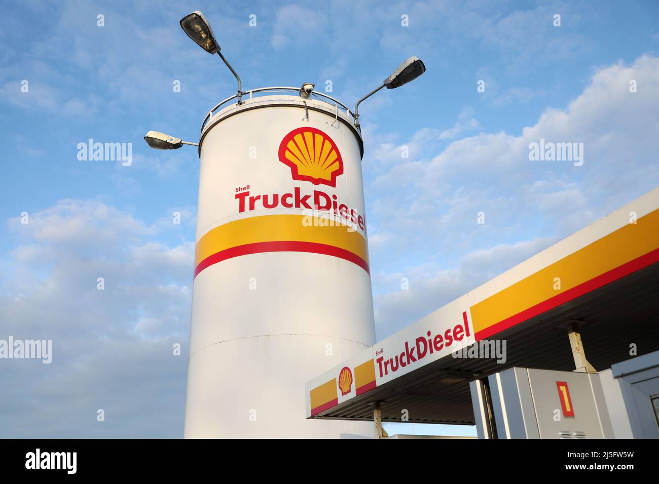 Shell truck diesel at a fuel station Stock Photo - Alamy