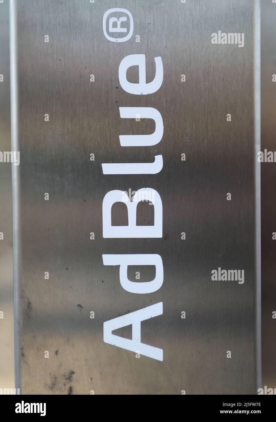 AdBlue signs at a fuel station Stock Photo - Alamy