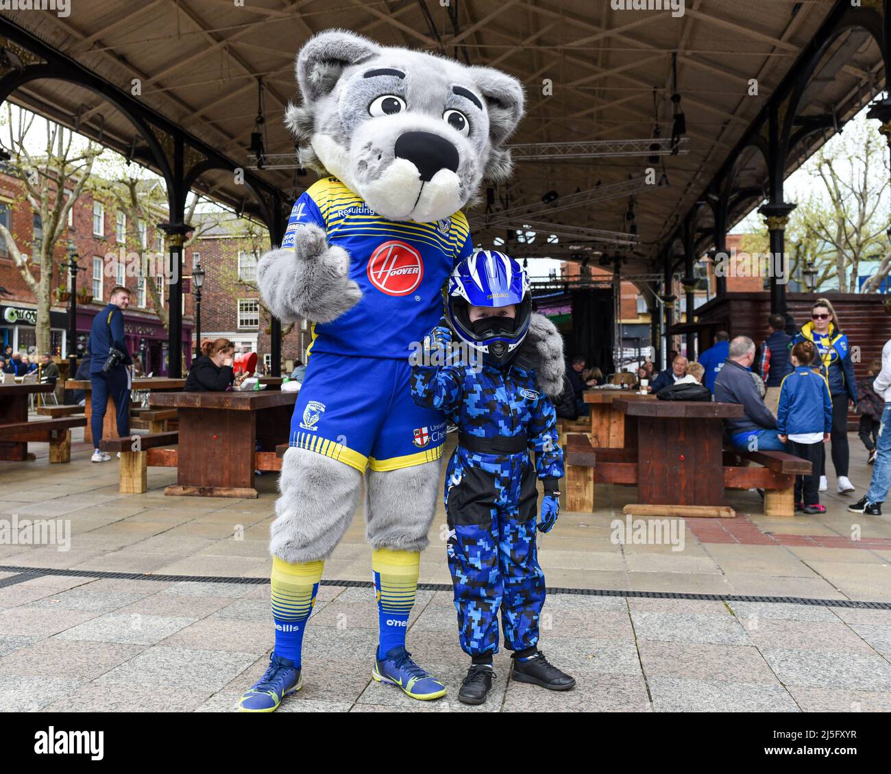 Wolfie and Whizzy Rascal attend the fan zone before the game Stock ...