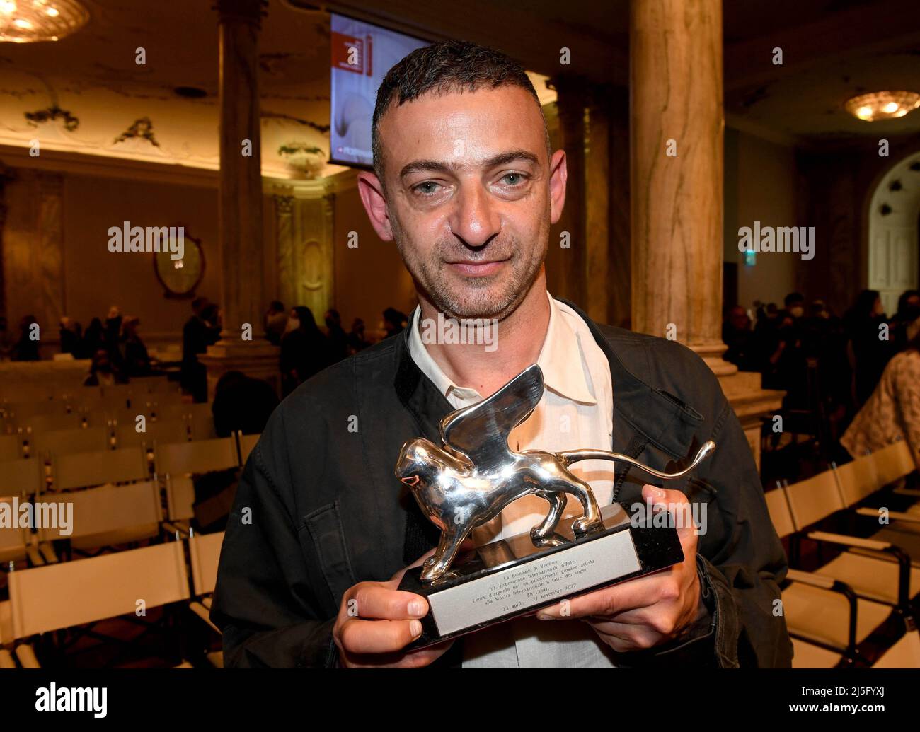 Venedig, Italy. 23rd Apr, 2022. Ali Cherri was awarded the Silver Lion ...