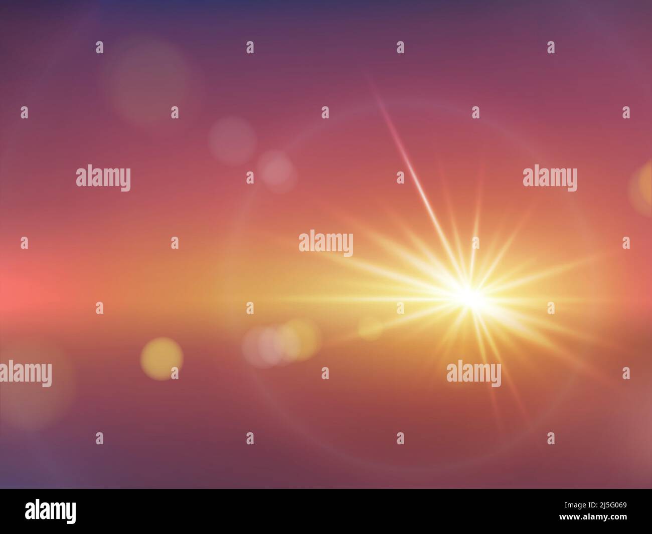 Flash of bright soft light with rays and bokeh realistic vector on ...