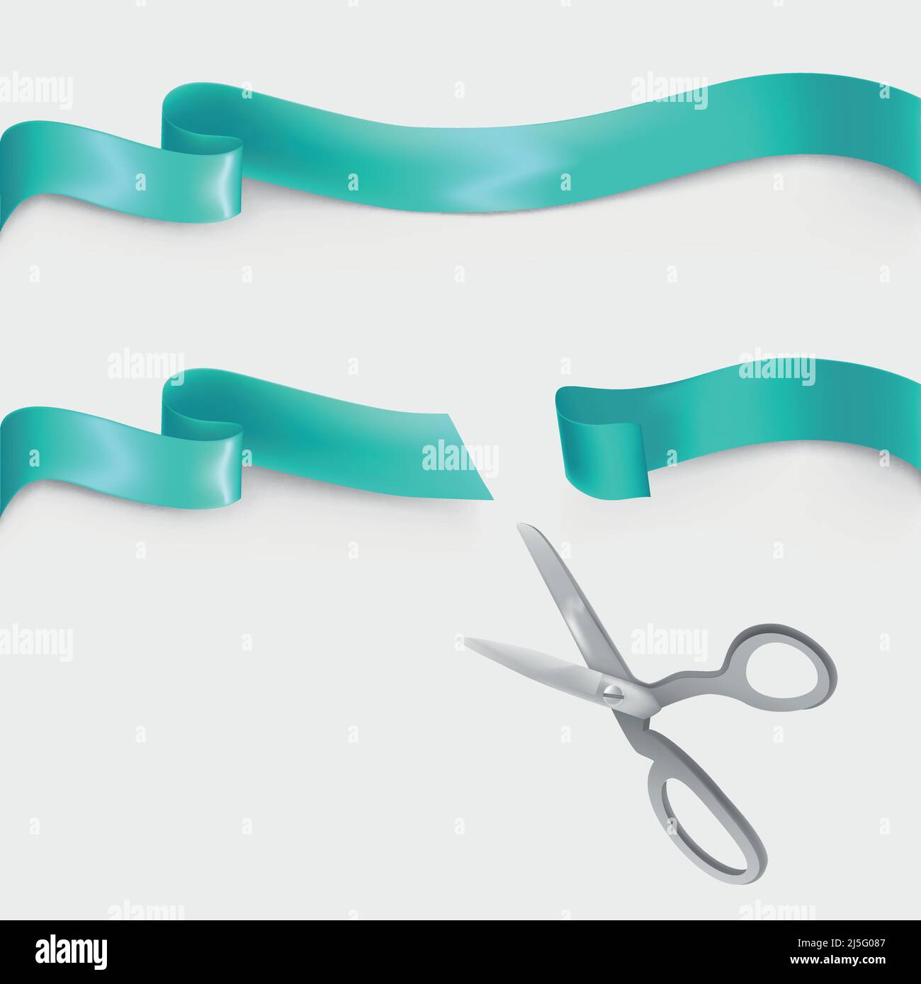 Vector set of satin ribbons with a pin and scissors. Design element ...