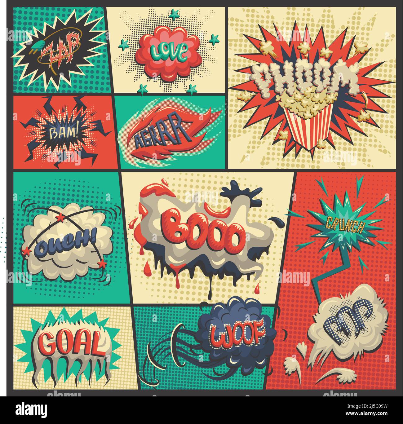 Vector set of comics icons. Explosion bubbles. Comic book explosion set ...