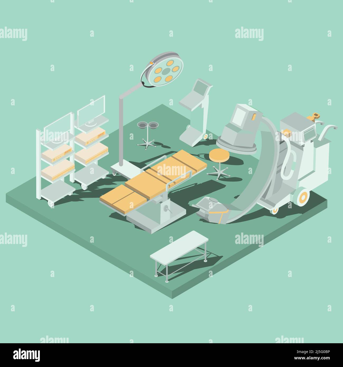 3D flat isometric illustrations interior of medical premises in the ...