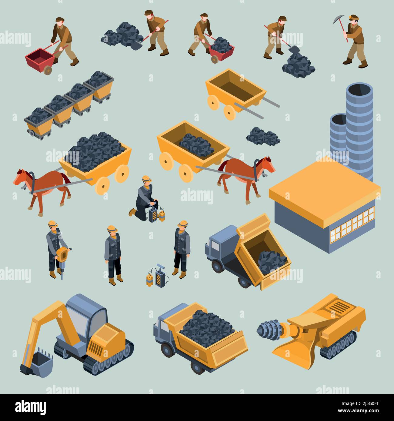 Coal mine 18th century Stock Vector Images - Alamy