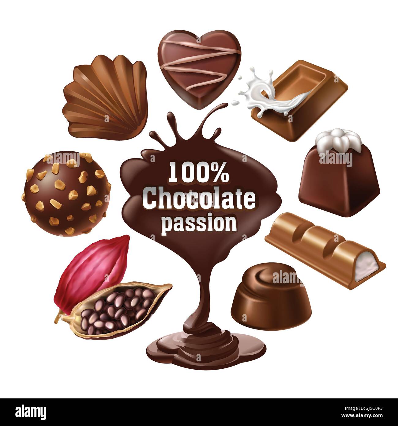 Set desserts in style Stock Vector Images - Alamy