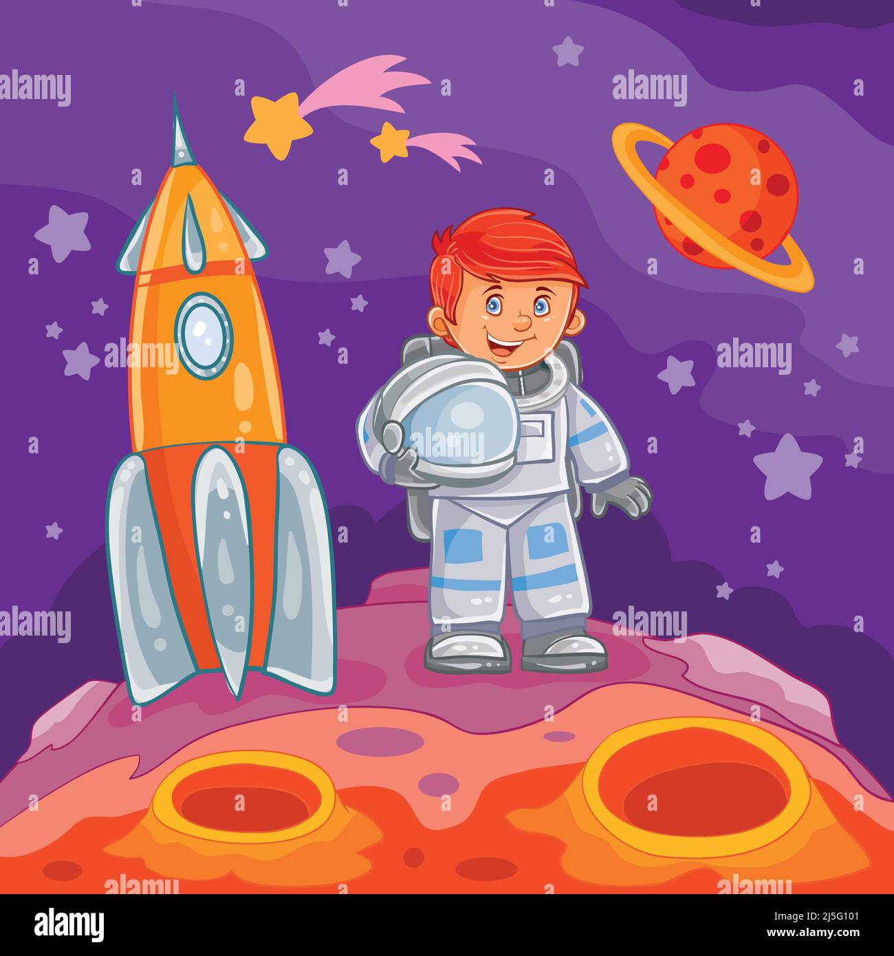 Little Astronaut In Rocket