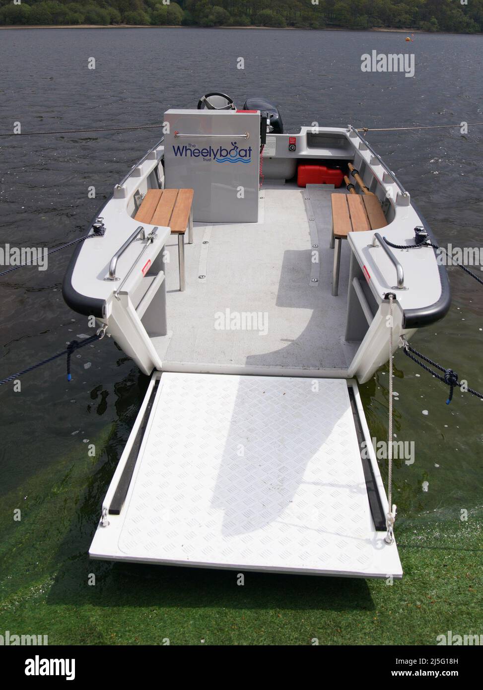 A view of a Coulam Wheelyboat V17, a purpose-built fully wheelchair ...