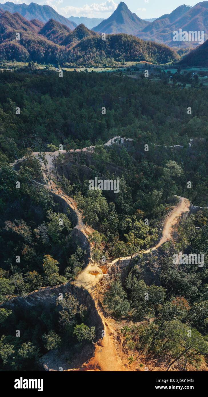 Aerial view of Pai Canyon in Pai, Mae Hong Son, Thailand Stock Photo ...