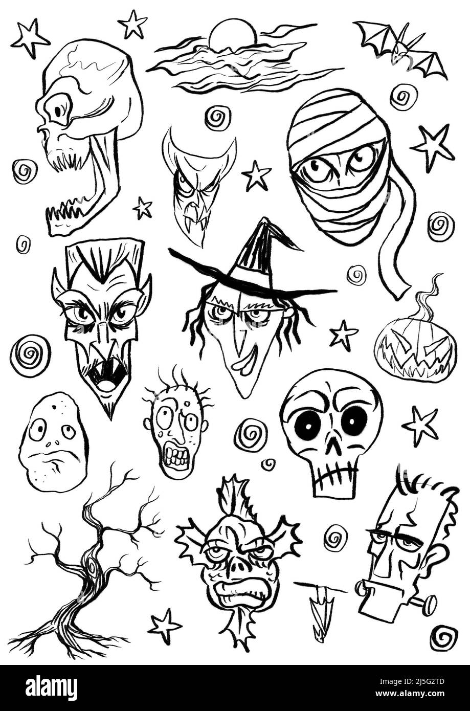 Party of monsters Black and White Stock Photos & Images - Alamy