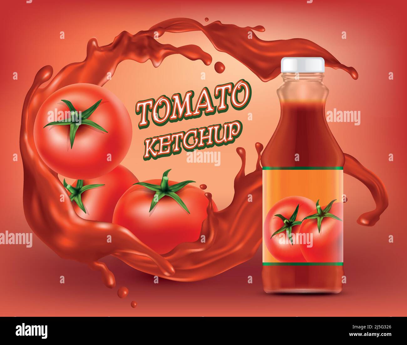 Vector 3d realistic poster of ketchup in plastic or glass bottle with ...