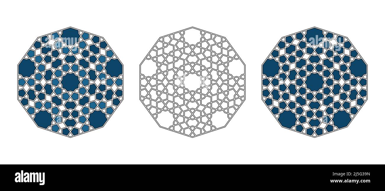 Persian geometric mosaic rosettes for Ramadan card Stock Vector Image ...