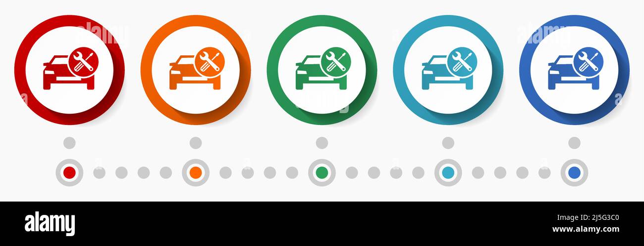 Workshop concept vector icon set, infographic template, flat design ...