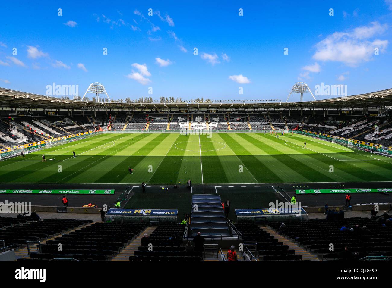 Hull, UK. 23rd Apr, 2022. General view inside theThe MKM Stadium from ...