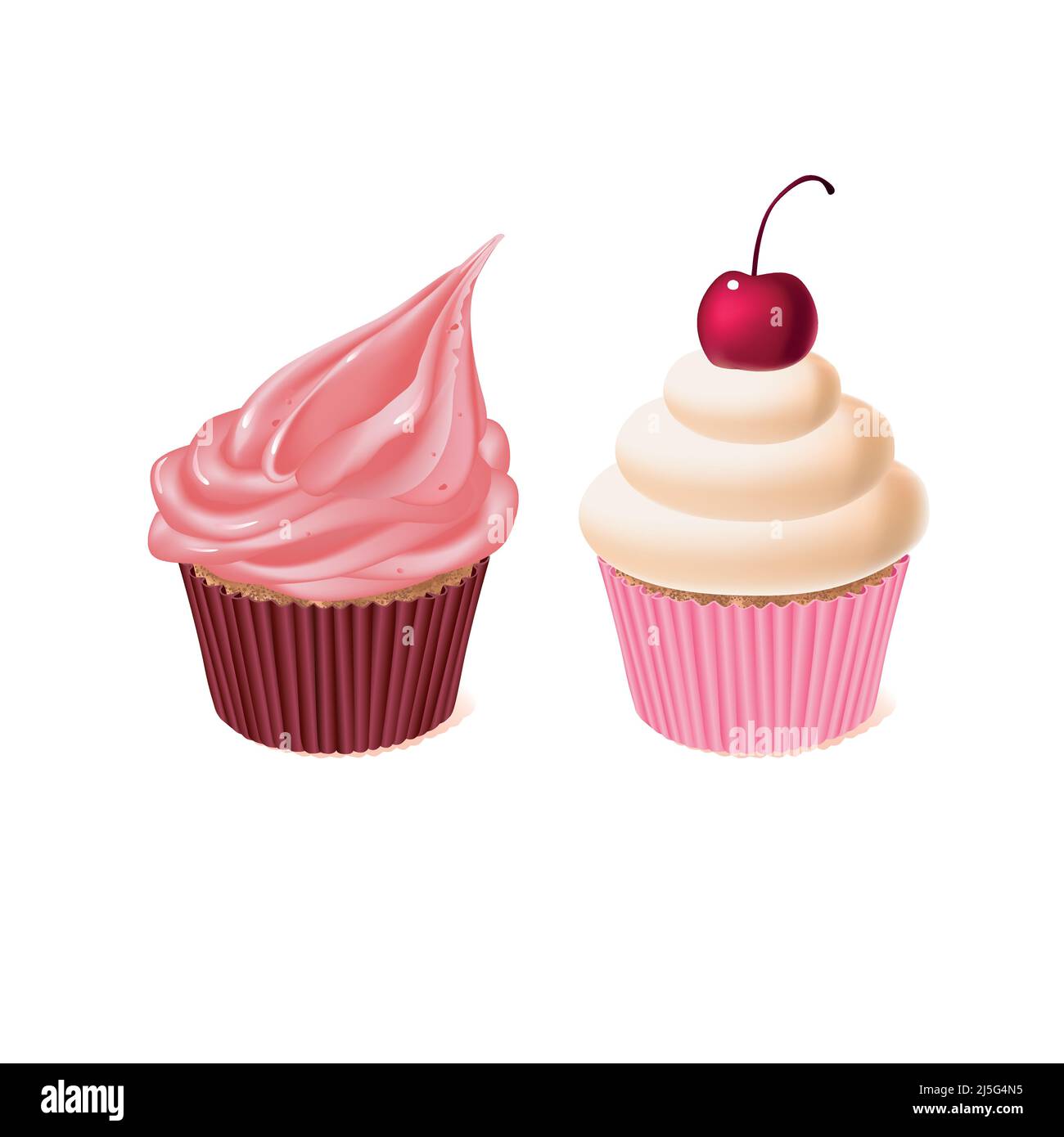 White cream swirl cakes Stock Vector Images - Alamy