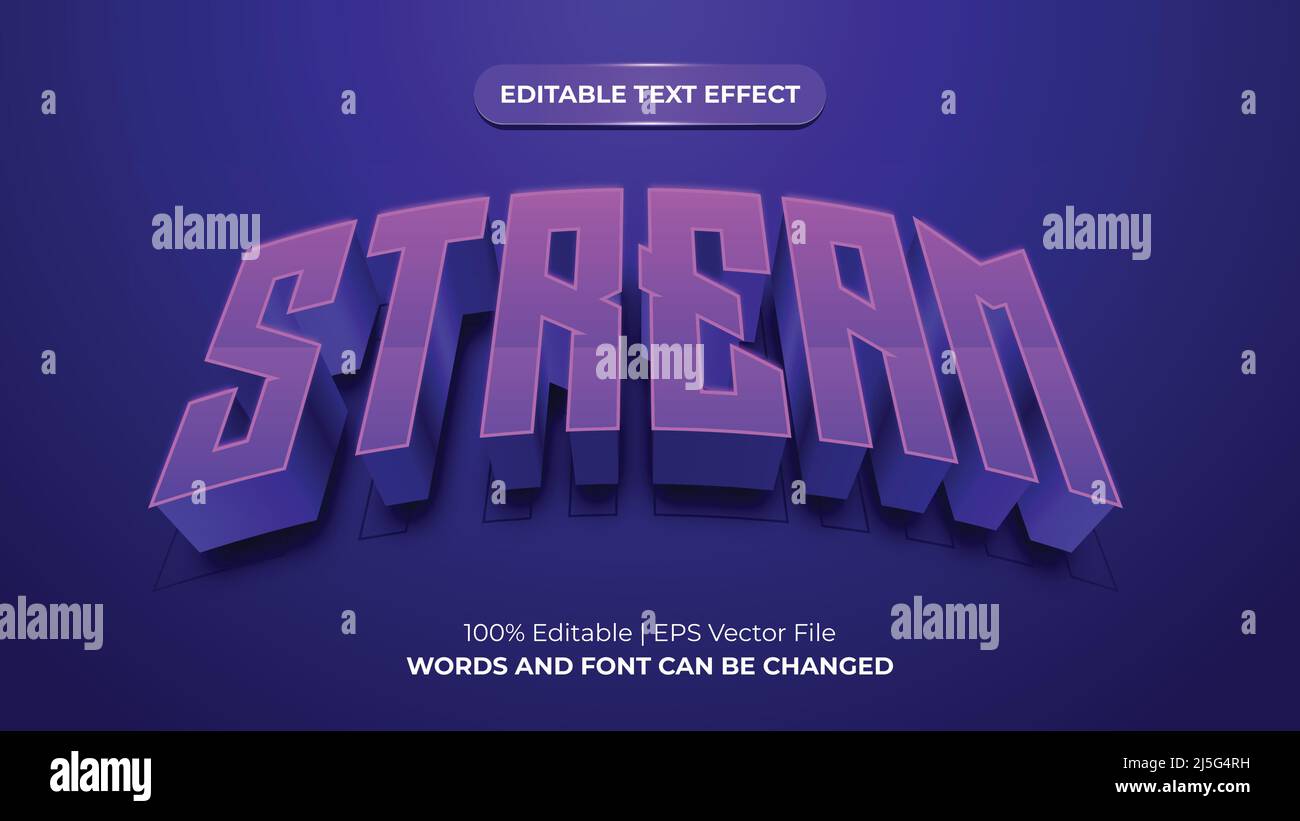 Stream 3d gaming text effect editable graphic style Stock Vector Image ...