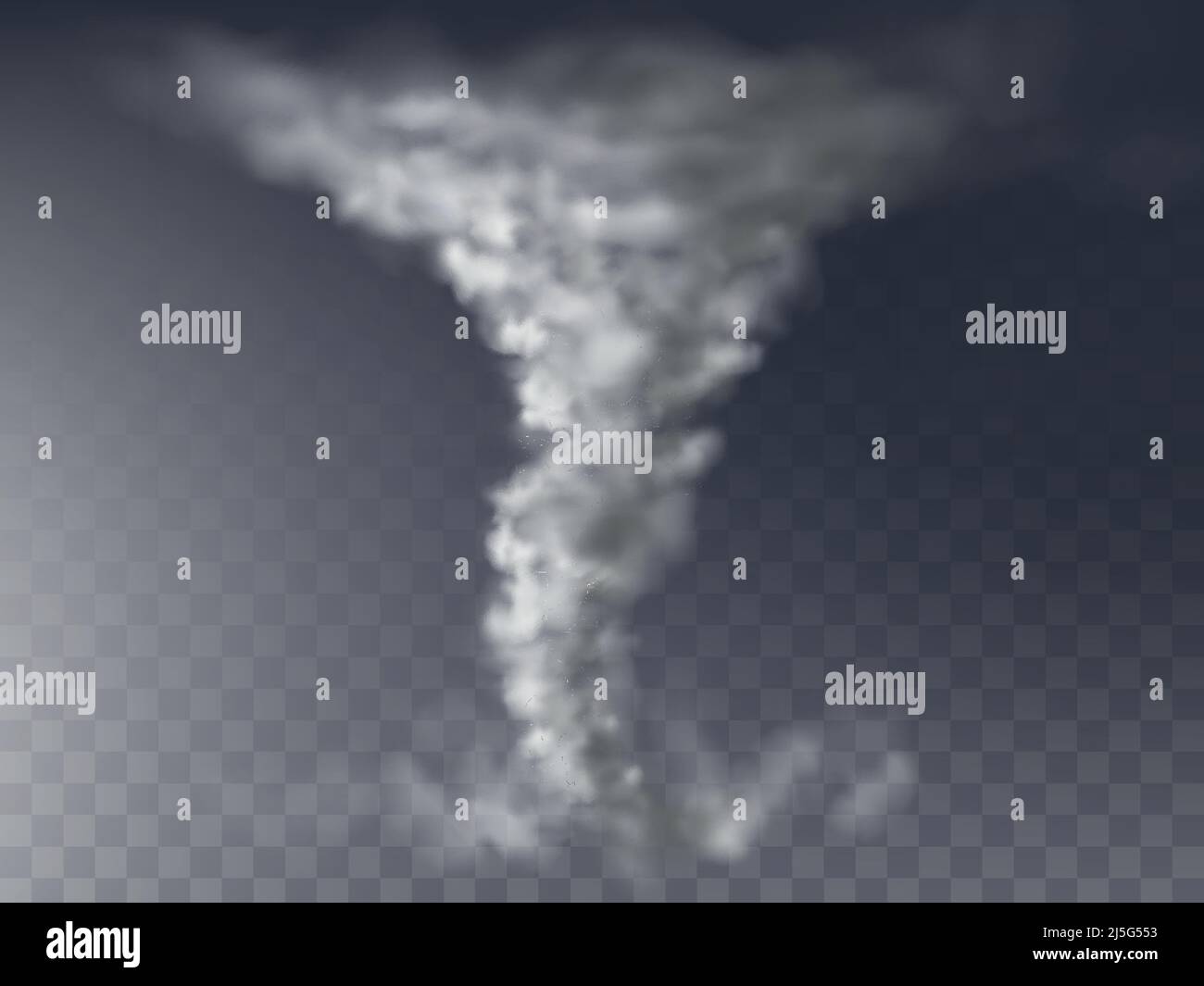 Vector 3d realistic tornado, grey hurricane isolated on transparent background. Wind cyclone ...