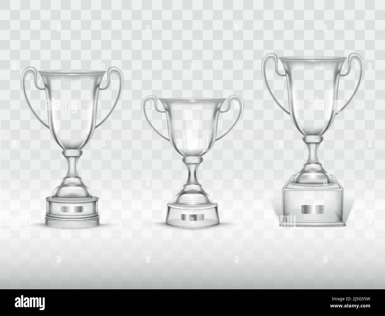Vector 3d realistic cup, transparent glass trophy for winner of ...