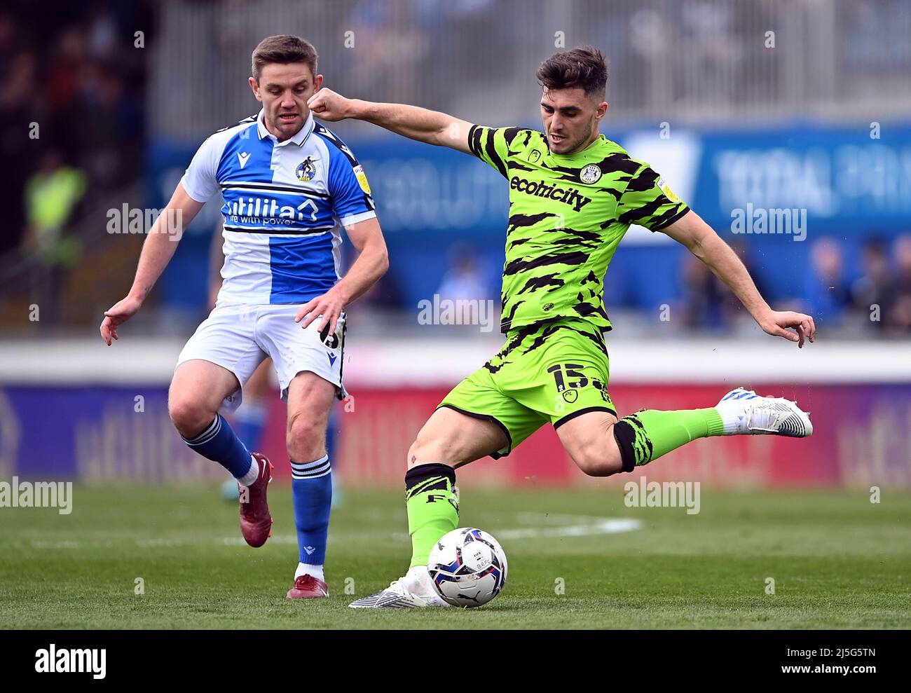 Forest Green Rovers Jordan Moore-Taylor in action during the Sky Bet ...