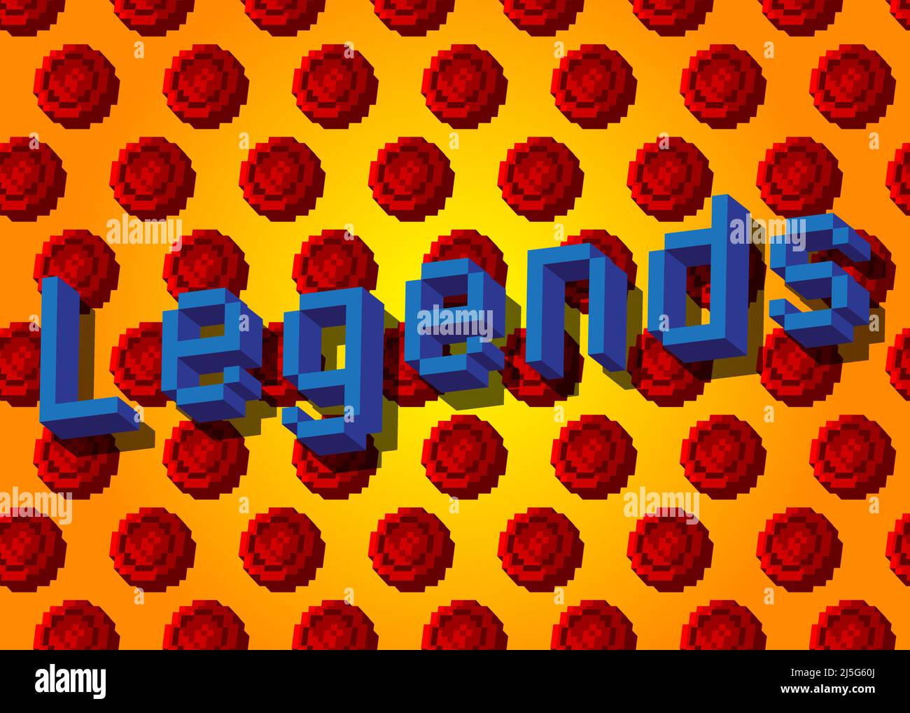 Legends pixelated word with geometric graphic background. Vector ...