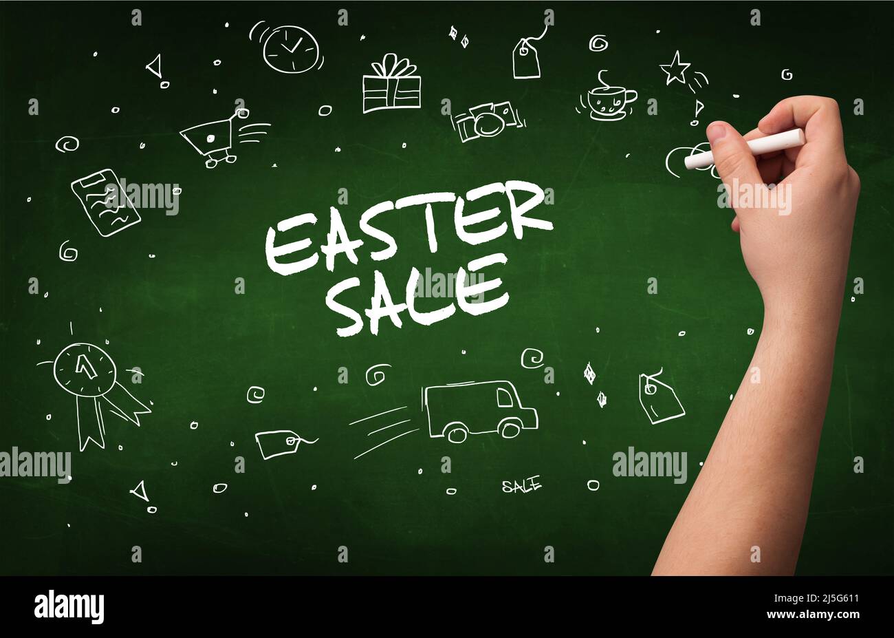 Hand drawing online shopping concept Stock Photo - Alamy