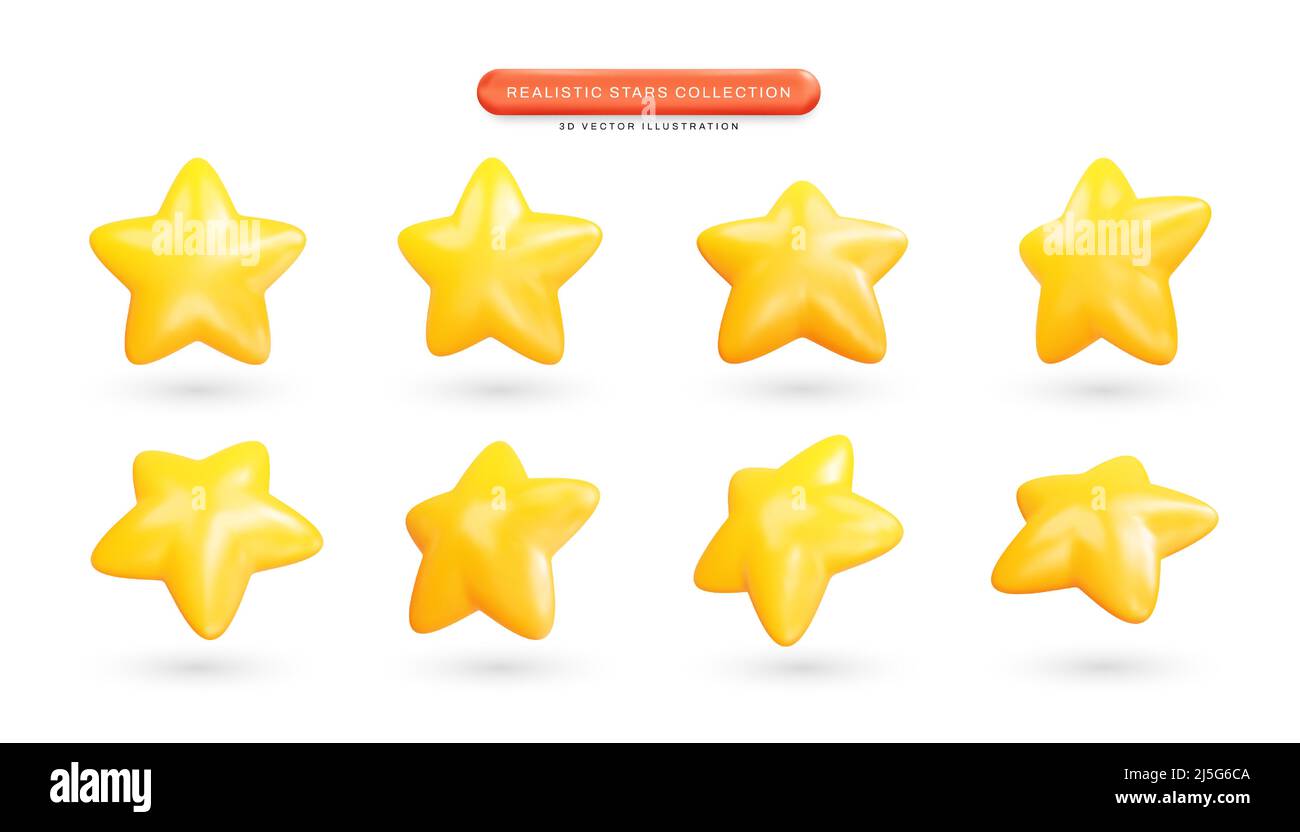 3d realistic stars collection hi-res stock photography and images - Alamy