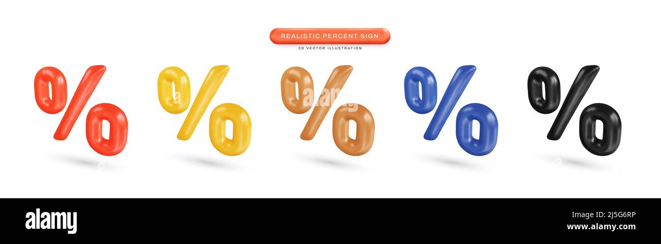 Percent sign realistic 3d vector illustration Stock Vector Image & Art ...