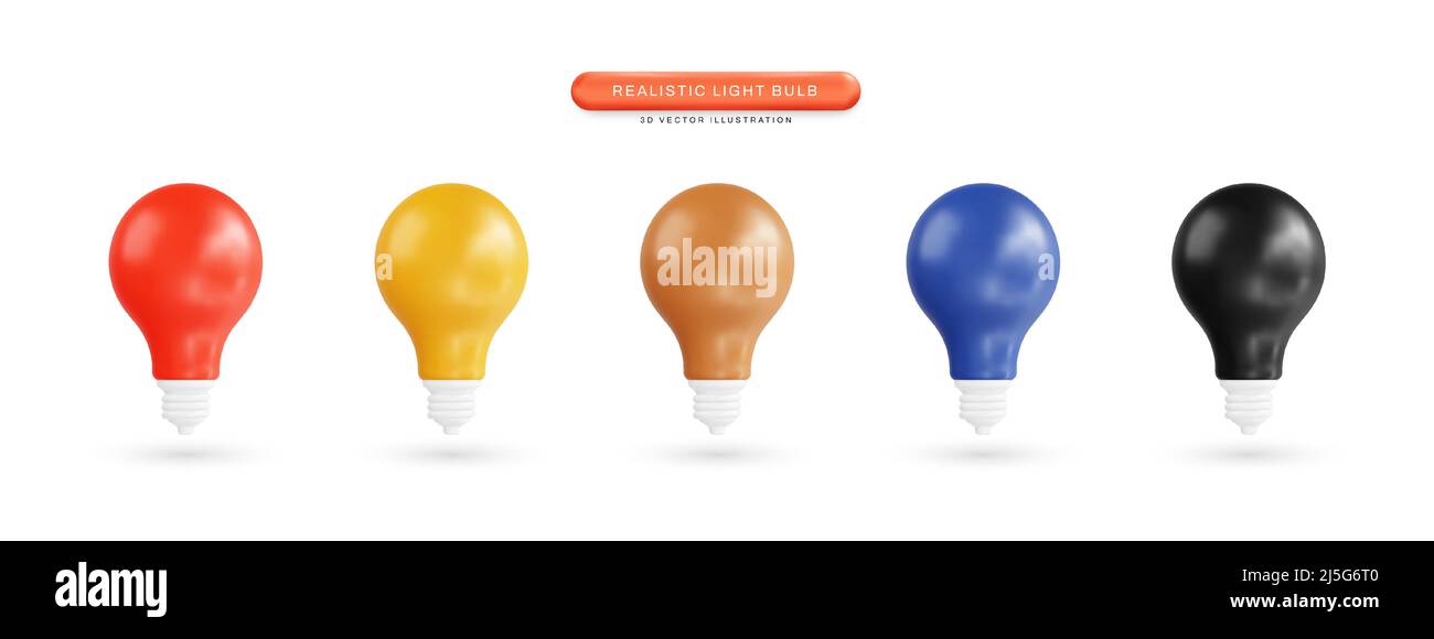 Light bulb realistic 3d vector illustration Stock Vector Image & Art ...