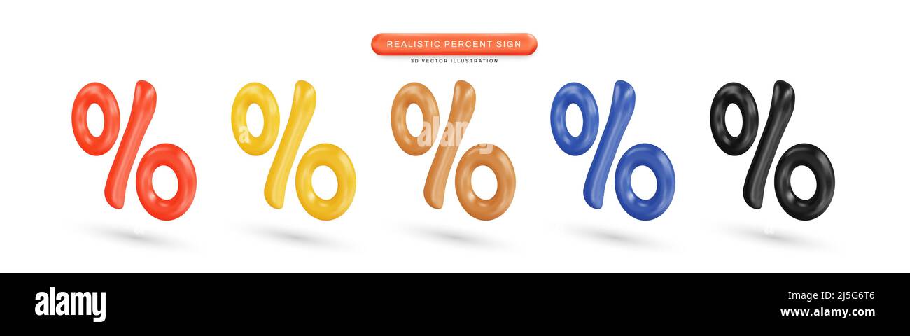 Percent sign realistic 3d vector illustration Stock Vector Image & Art ...