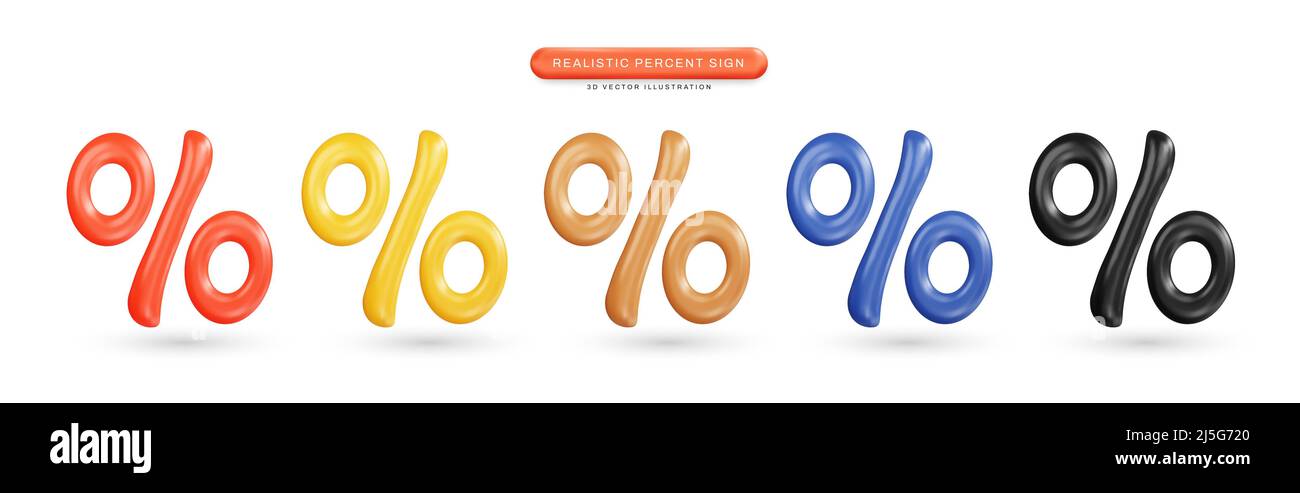 Percent sign realistic 3d vector illustration Stock Vector Image & Art ...