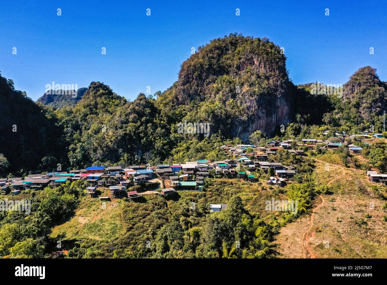 Phu Pha Mok Ban Jabo village in Mae Hong Son, Thailand Stock Photo - Alamy