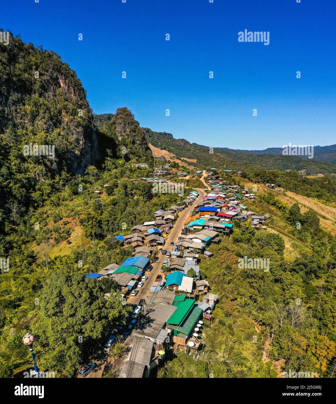 Phu Pha Mok Ban Jabo village in Mae Hong Son, Thailand Stock Photo - Alamy
