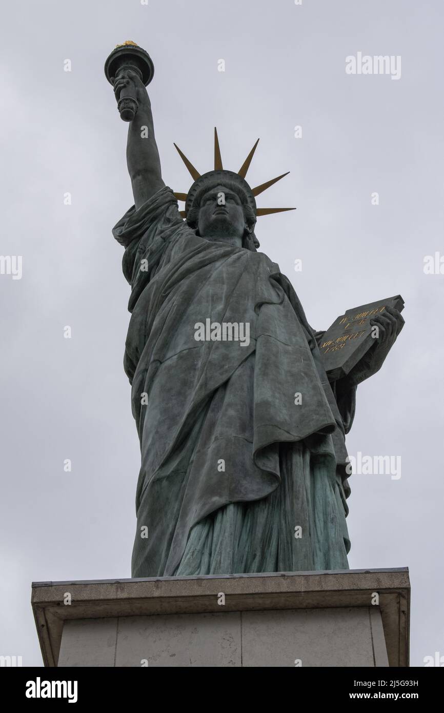Paris: view of the replica of the Statue of Liberty made by Frederic ...