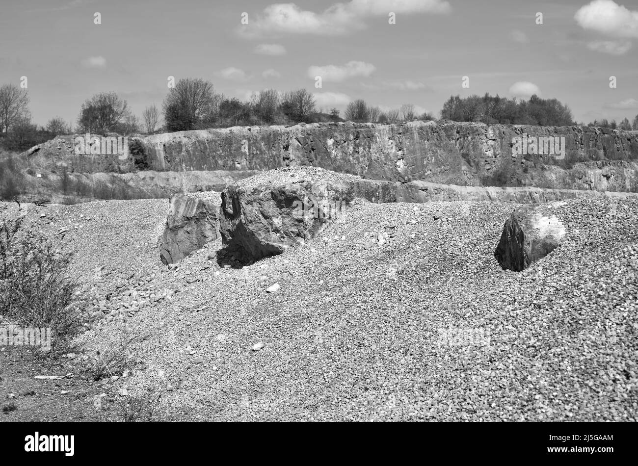 Gravel slope Black and White Stock Photos & Images - Alamy