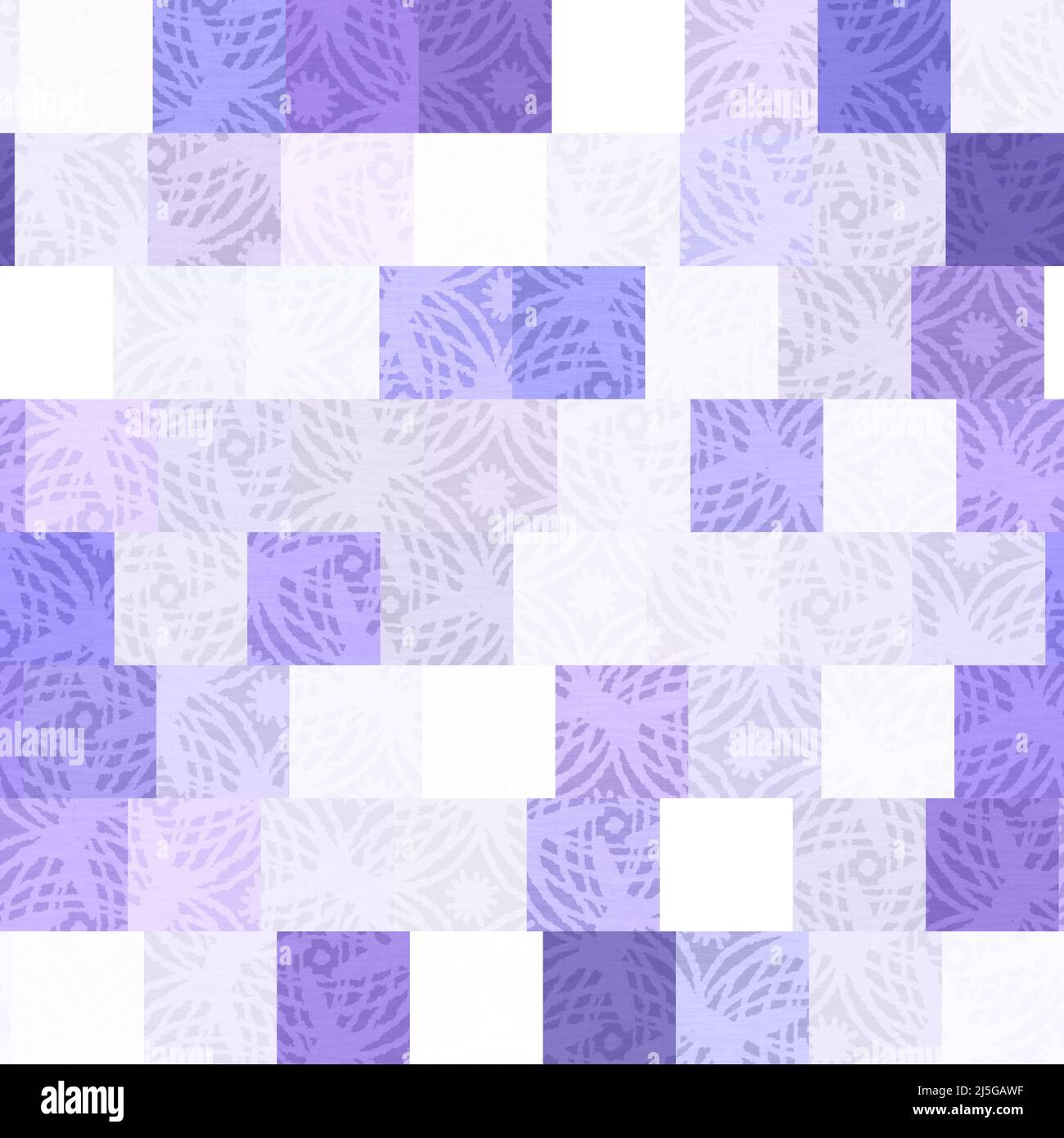 Random patchwork purple mosaic pixel grid seamless pattern. Modern ...