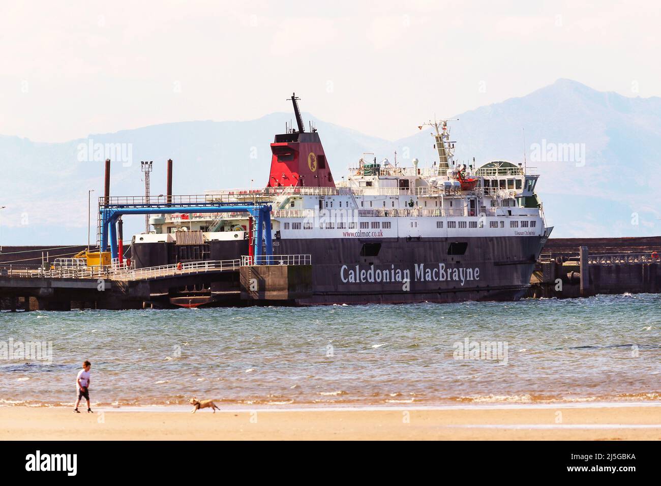 22 April 2022, Troon, UK. The Caledonian MacBrayne ferry, "Caledonian ...