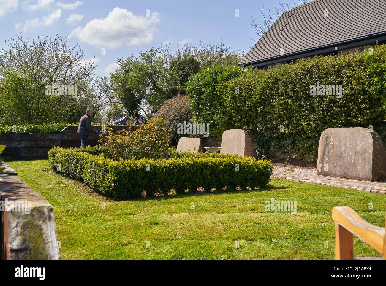 Small memorial garden at Crich Stand, Derbyshire, UK Stock Photo - Alamy