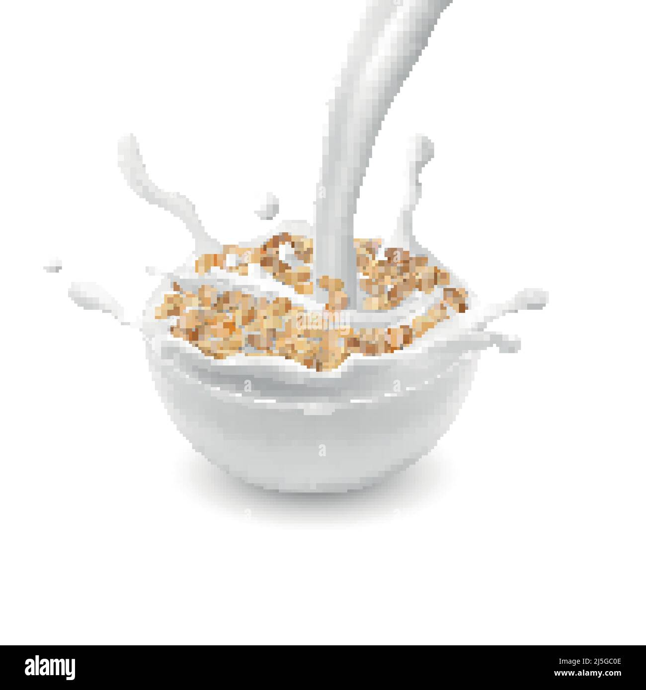 Bowl corn flakes breakfast on Stock Vector Images - Alamy
