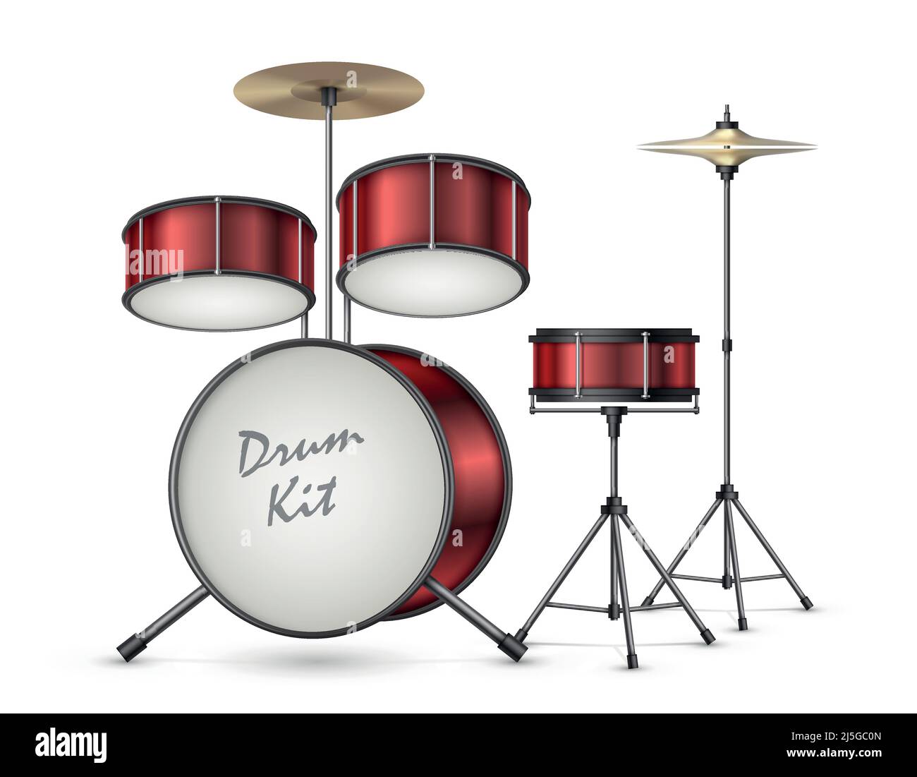 Set realistic drum kit Cut Out Stock Images & Pictures - Alamy