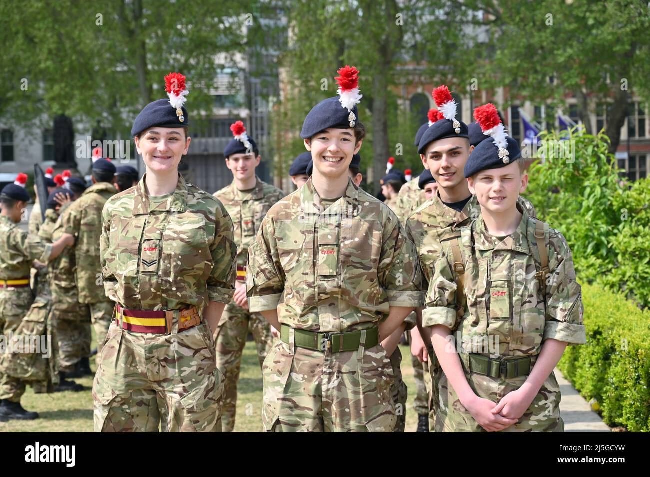 Teenages Army Cadet Force at London’s St George’s Day celebrations in ...