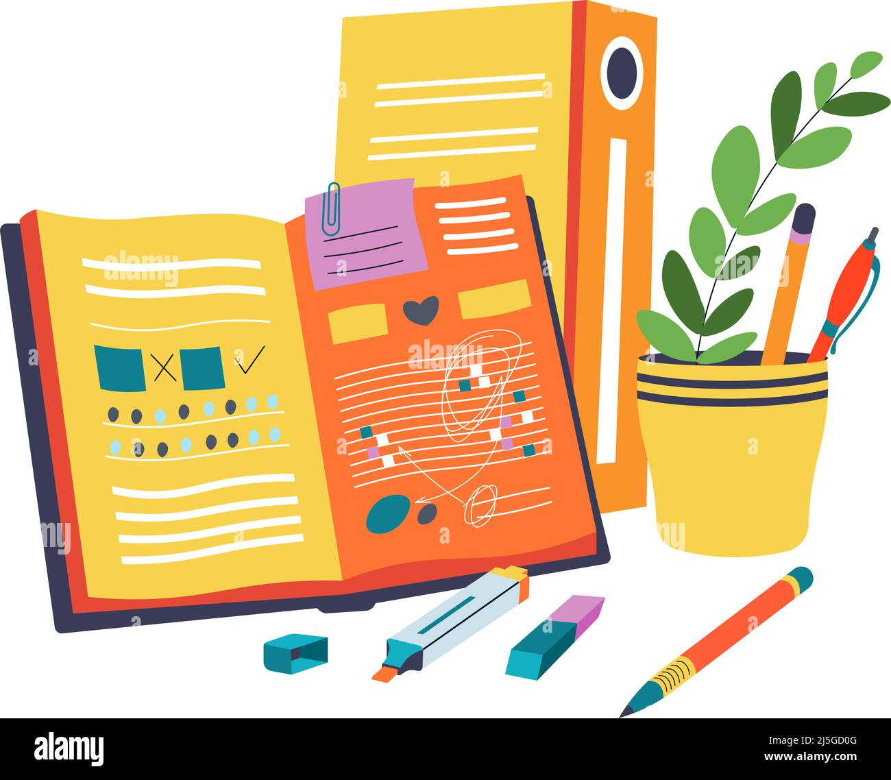 Daily routine planner journal vector vectors hi-res stock photography ...