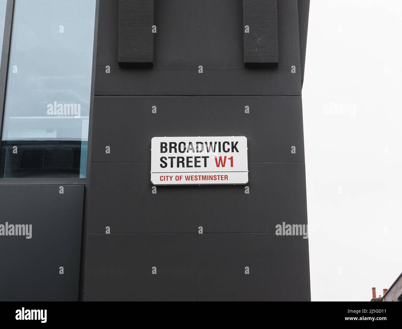London, UK-02.10.21: Broadwick Street name sign, City of Westminster ...