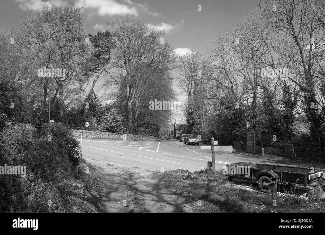 Road junction in Fritchley, Derbyshire, UK Stock Photo - Alamy